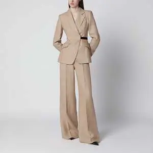 Max Mara Regular-fit Linen Trousers - Beige