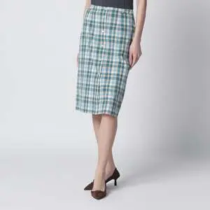 Prada Checked Pencil Skirt