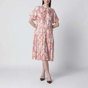 Prada Viscose Floral Print Shirt Dress - Red