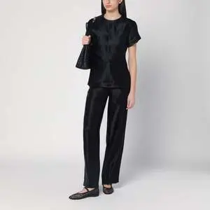 Loulou De Saison Linen & Silk T-shirt - Black
