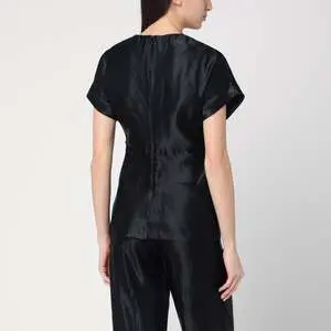 Loulou De Saison Linen & Silk T-shirt - Black