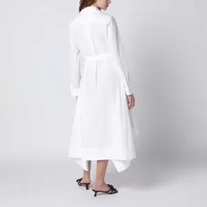Loewe Draped Silk Jersey Midi Dress - White