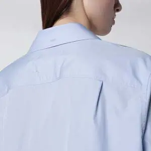MAISON MARGIELA Cotton Blouse With Folded Collar - Light Blue