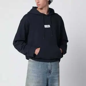 MAISON MARGIELA Navy Cotton Hoodie - Blue