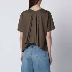 Jacquemus Khaki Cotton T-shirt With Back Pleats - Brown