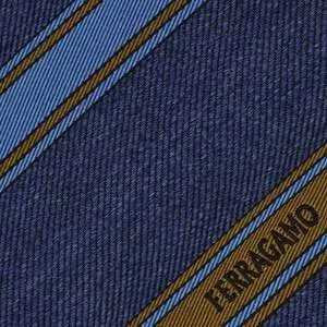 FERRAGAMO Regimental Jacquard Silk And Wool Blend Tie - Multicolor