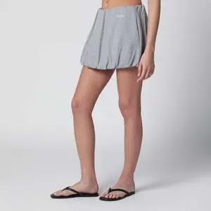 DUNST Mélange Voluminous Mini Skirt - Grey