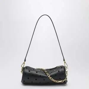 Manu Atelier Mini Cylinder Bag In Perforated Leather - Black