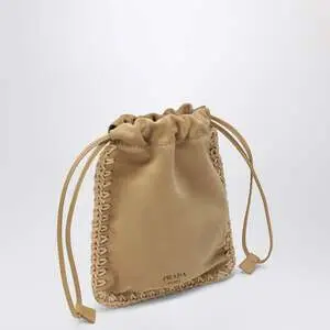 Prada Desert-colored Suede Leather Smartphone Holder - Beige