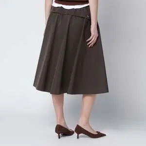 Prada Wide Camouflage Skirt In Technical Canvas