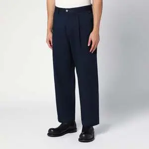 NEW AMSTERDAM SURF ASSOCIATION Navy Cotton Blend Tailored Trousers