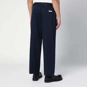 NEW AMSTERDAM SURF ASSOCIATION Navy Cotton Blend Tailored Trousers