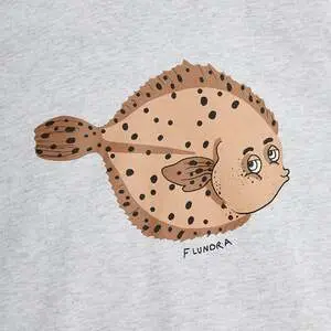 MINI RODINI Organic Cotton T-shirt With Flundra Print