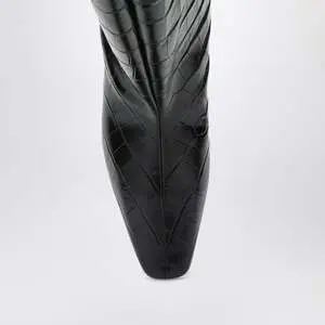TOTEME Croc-embossed Leather Boots - Black
