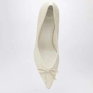 Jacquemus Ivory Python-effect Embossed Leather Tourni Décolleté Pumps