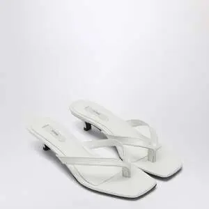 TOTEME Leather Heeled Thong Sandals - White