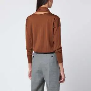 ROBERTO COLLINA V-neck Knit With Scarf Detail