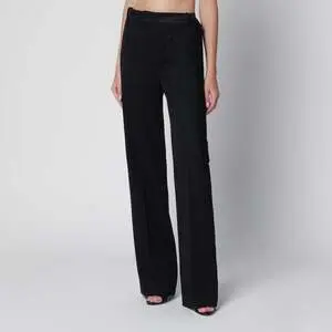 Attico Virgin Wool Tuxedo Trousers - Black