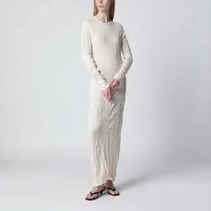 TOTEME Crinkled Knit Maxi Dress - Orange