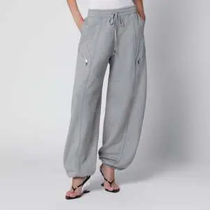 Attico Melange Cotton Jersey Long Joggers - Grey
