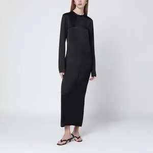 TOTEME Midi Dress In Lustrous Viscose - Black