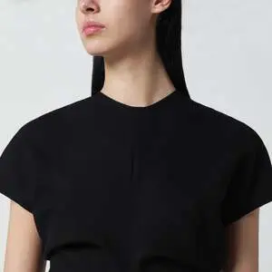 TOTEME Wool Midi Dress With Short Sleeves And Gathered Waist