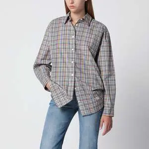 TOTEME Oversized Checked Organic Cotton Shirt - Blue