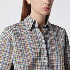 TOTEME Oversized Checked Organic Cotton Shirt - Blue