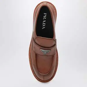 Prada Ebony Leather Loafers