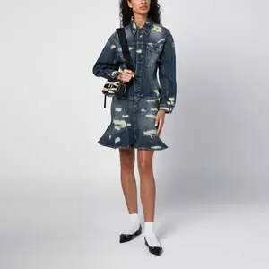 Marc Jacobs Washed Denim Jacket With Distressed Details