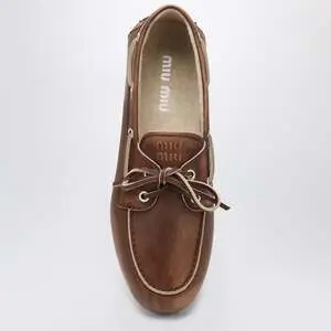 Miu Miu Vintage Effect Leather Loafers