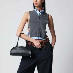 Miu Miu Leather Shoulder Bag - Black