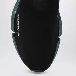 Balenciaga Speed 2.0 Iridescent Knit High Top Sneakers - Black