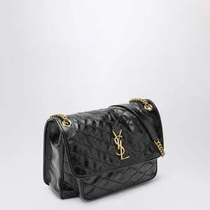 Saint Laurent Medium Niki Bag In Vintage Leather - Black