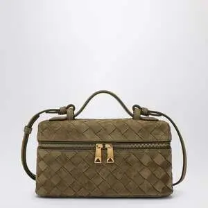 Bottega Veneta Bottega Veneta Mud Suede Intrecciato Vanity Case Bag Beige