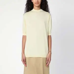 BOTTEGA VENETA Bottega Veneta Light Yellow Cashmere Crew-Neck Sweater