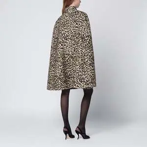 Valentino Garavani Animal Print Wool Cape