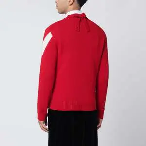 Valentino Garavani V-neck Wool Sweater With Vlogo Bow Detail