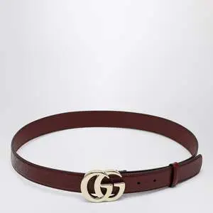 Gucci Gg Milano Rosso Ancora Leather Belt - Red