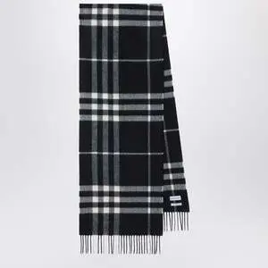 Burberry Check Cashmere Scarf - Black