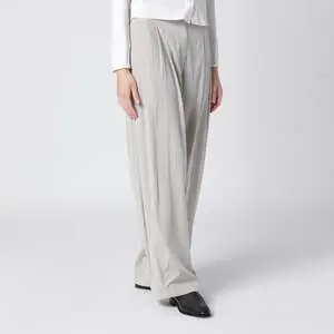THE ROW Smoke Silk Blend Iven Trousers - Grey