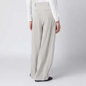 THE ROW Smoke Silk Blend Iven Trousers - Grey