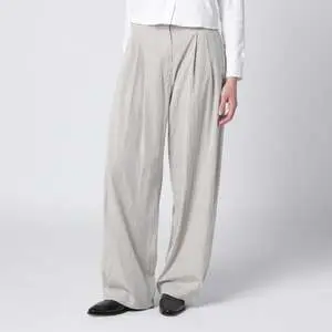 THE ROW Smoke Silk Blend Iven Trousers - Grey