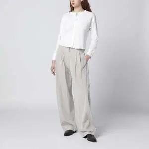 THE ROW Smoke Silk Blend Iven Trousers - Grey