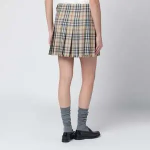 Burberry Check Wool Mini Kilt - Beige
