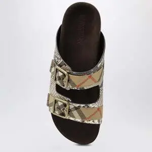 Burberry Leather Sandals With Python Print - Multicolor