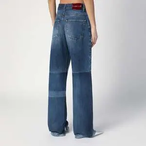 Gucci Two-tone Wide-leg Jeans With Stone-washed Treatment