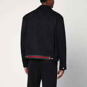 Gucci Cotton Twill Jacket With Web Detail