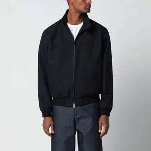 Gucci Wool-blend Zip-up Jacket With Embossed Logo - Blue