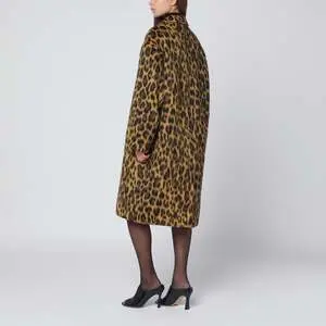 Bottega Veneta Single-breasted Leopard-print Wool Blend Coat